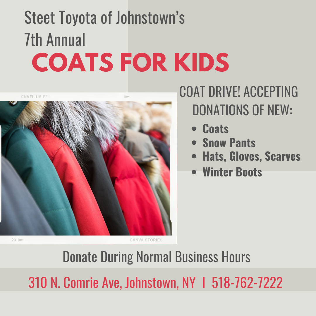 Steet Toyota of Johnstown’s 7th Annual Coats for Kids Coat Drive to ...